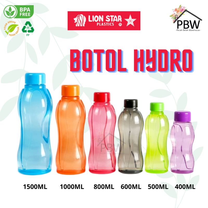 Jual Botol Minum Lion Star Hydro 400ml, 500ml,600ml,800ml,1000ml,1500ml / Botol Minum Plastik ...