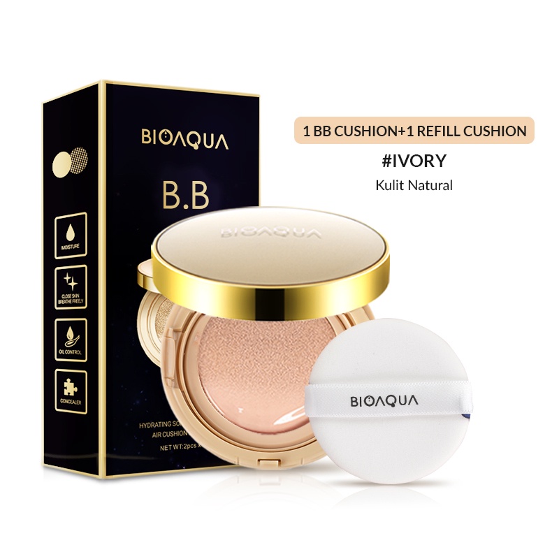 Jual BUHOTEI BIOAQUA Poreless BB Cushion Full Coverage Flawless BB ...