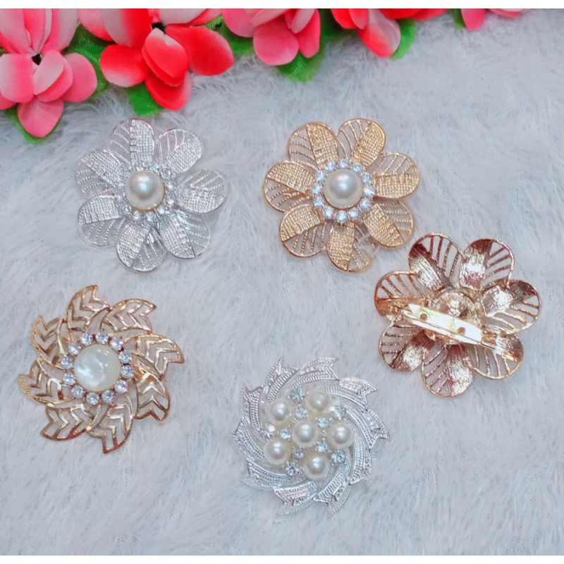 Jual bros kerudung (1pcs) bros jilbab/bros hijab /bros dada motif warna ...