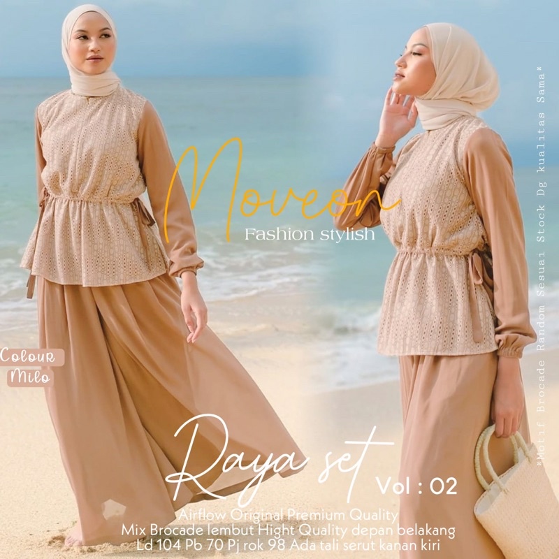Jual raya set rok bahan airflow combi brokat - outfit kondangan hari ...
