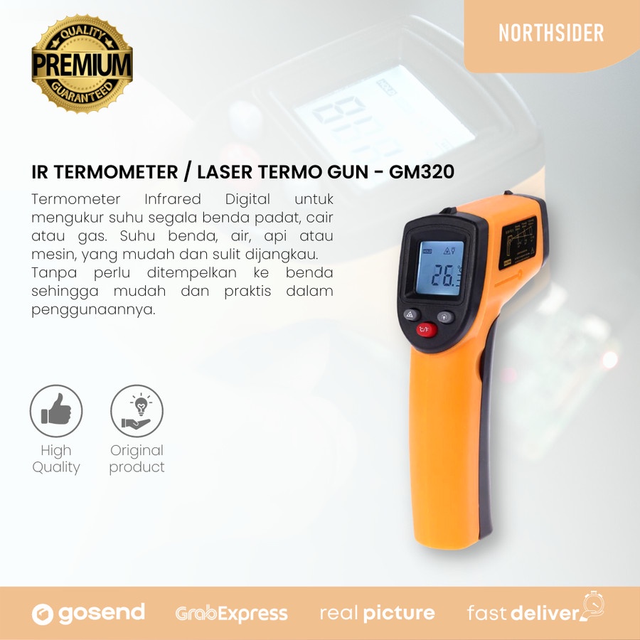 Jual Digital infrared thermometer - IR termometer - Laser Termo Gun ...