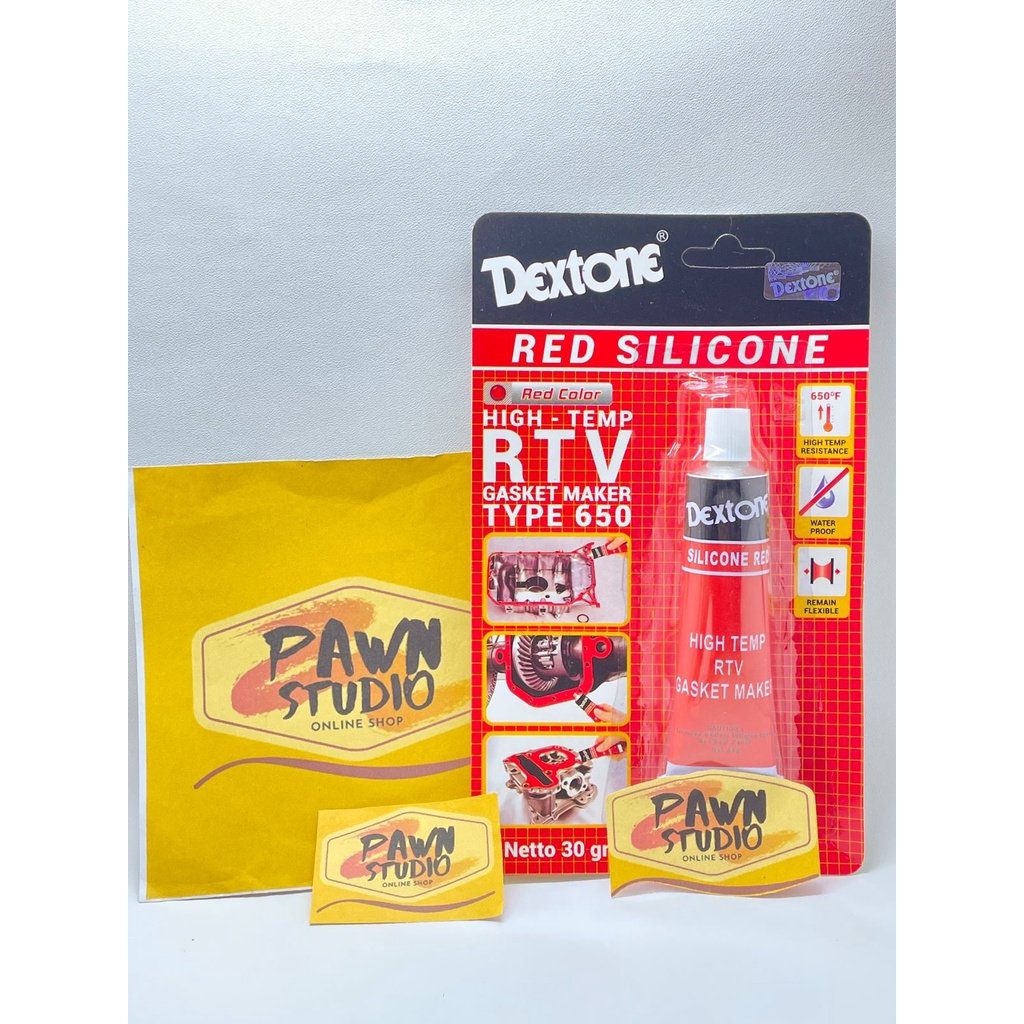 Jual LEM DEXTONE SILICONE RED KECIL RTV GASKET MAKER / RED SILICONE ...