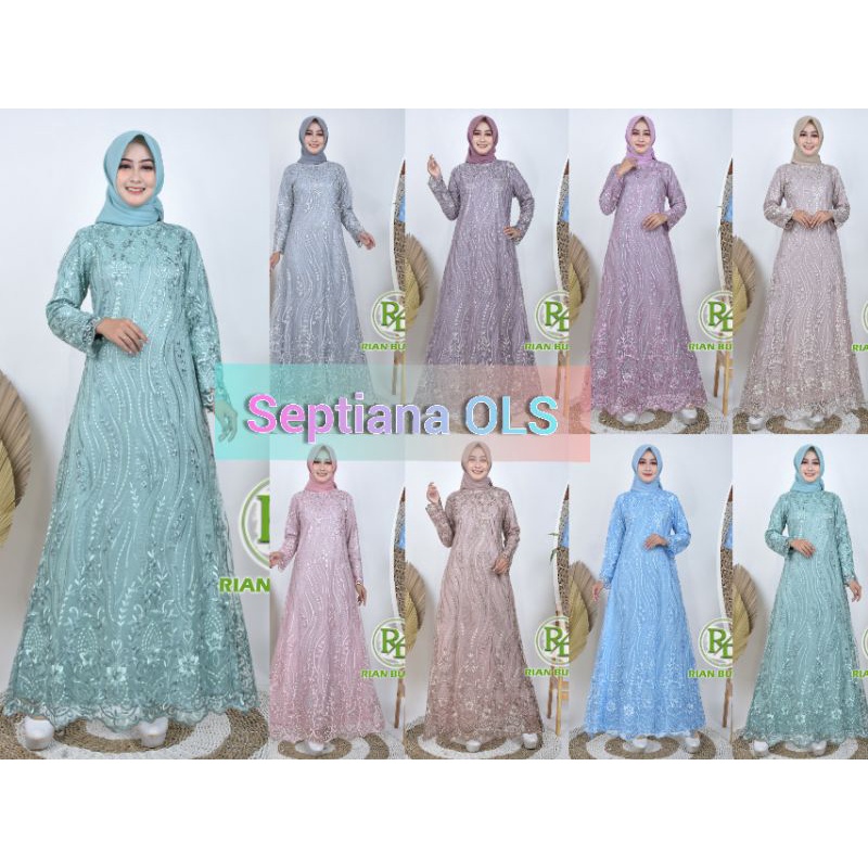 Jual Septiana - Dress Brukat Gamis Modern Terbaru Kekinian Kondangan ...