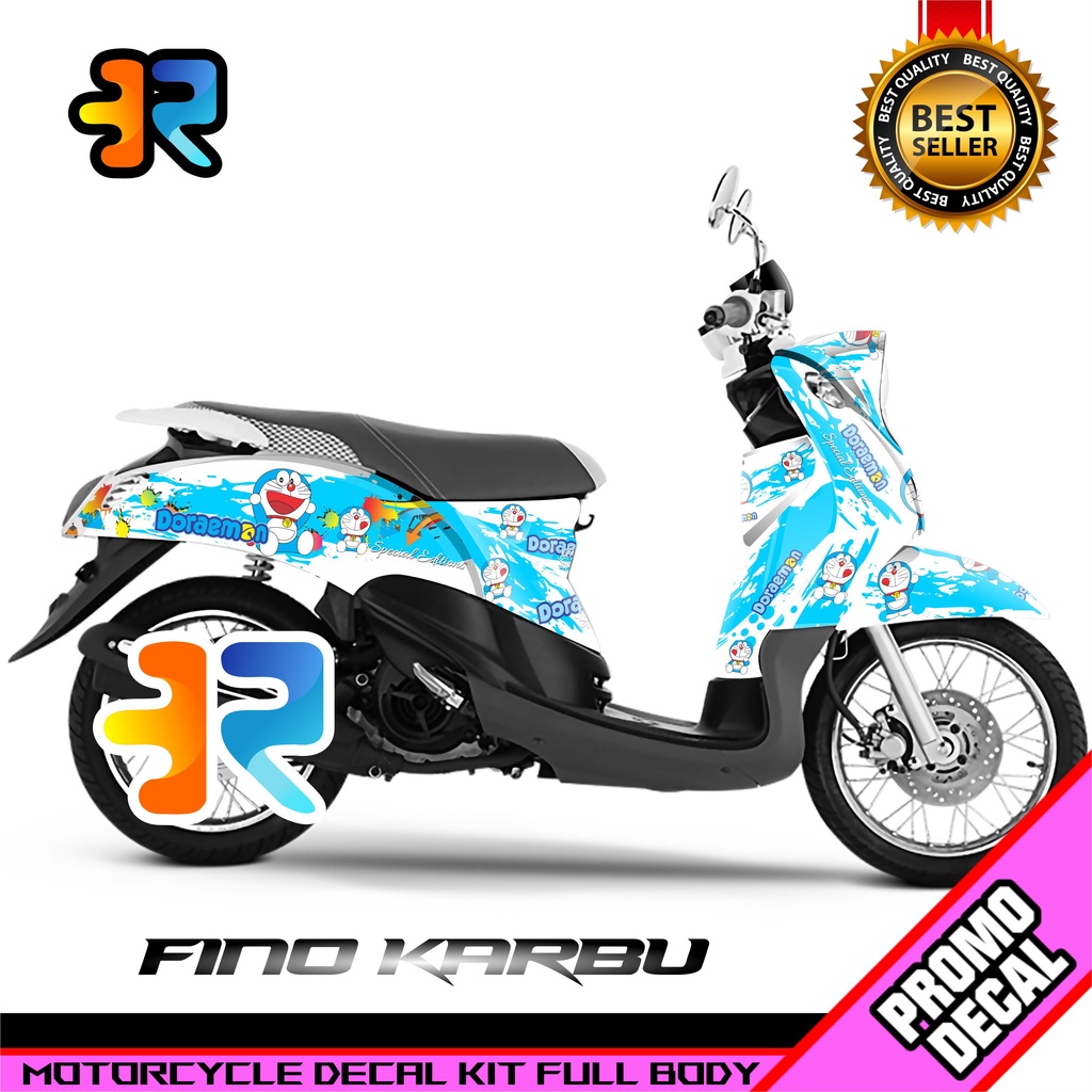 Jual Decal Motor Fino Karbu Desain Doraemon 3 Sticker Decal Full Body ...