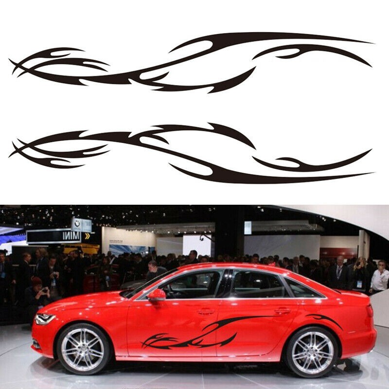 Jual Stiker Mobil Striping Flame Api Tribal Pack Body Kap Mesin - Car ...