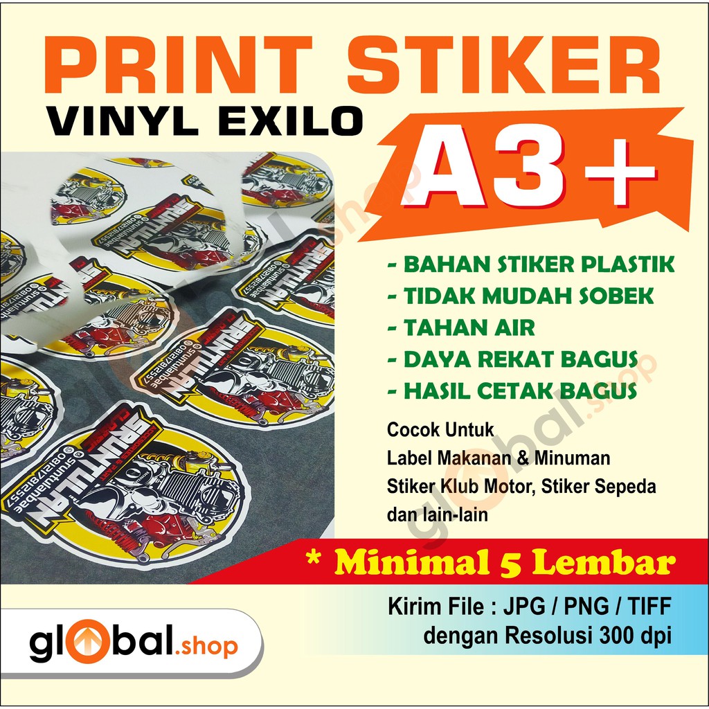 Jual STIKER VINYL EXILO + CUTTING UKURAN A3+ | STIKER LABEL KEMASAN ...