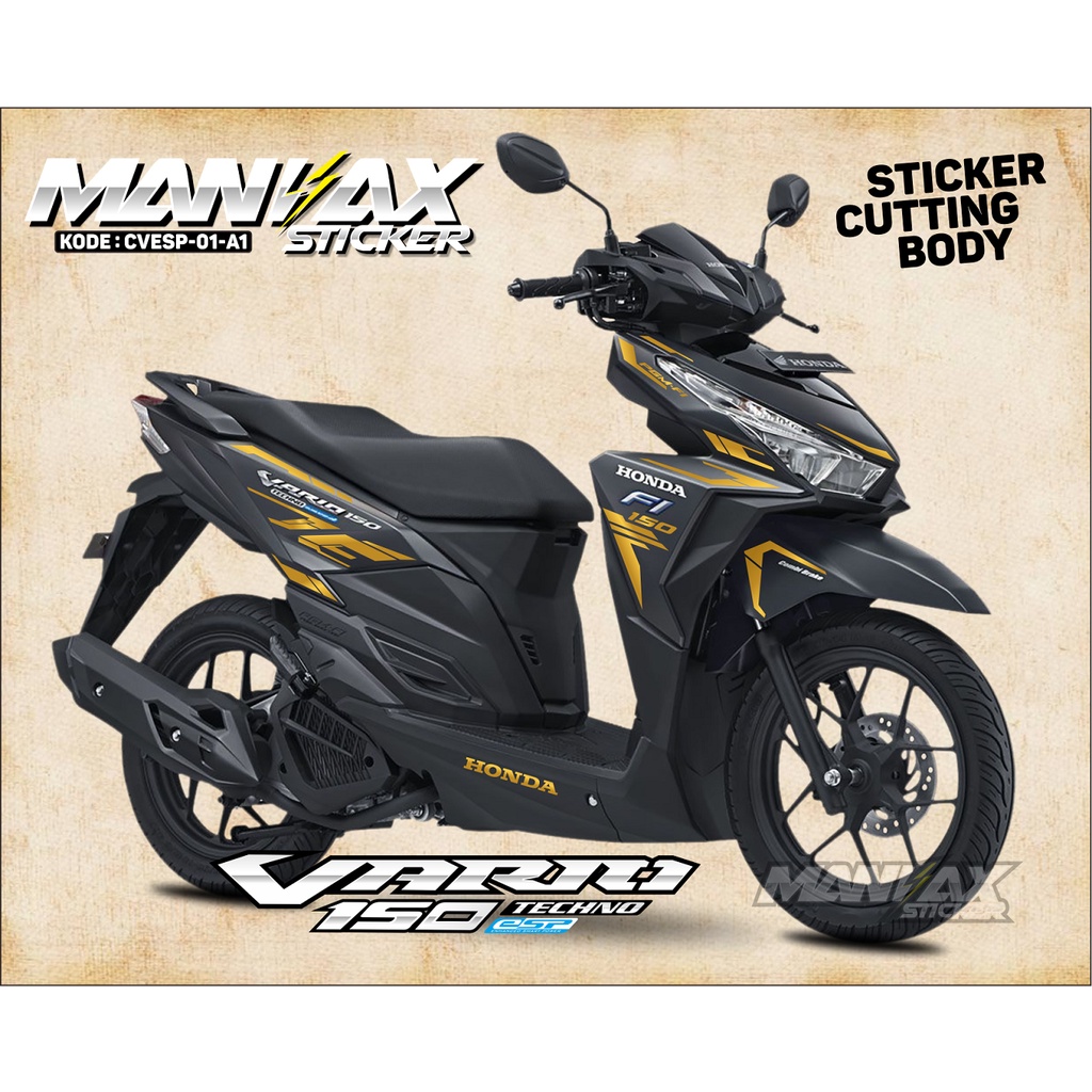 Jual Sticker Vario 150 Gold ESP - Cutting Sticker 125-150 ESP Gold ...