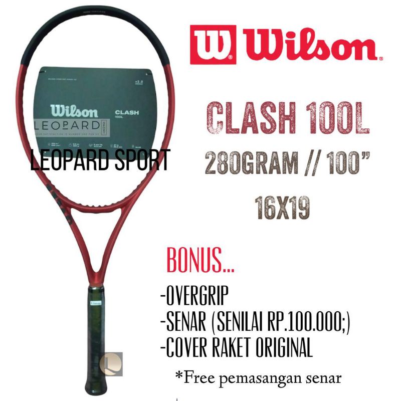 Jual Raket Tenis Wilson Clash 100L V2.0 2022 Berat: 280gr / Tennis ...