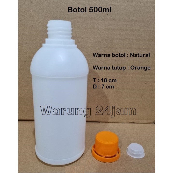 Jual botol plastik HDPE labor natural agro 500ml orange murah | Shopee Indonesia