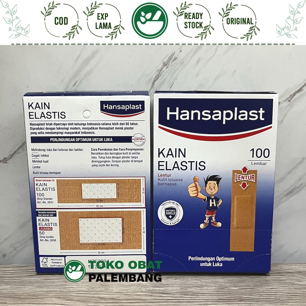Jual 1 BOX HANSAPLAST KAIN ELASTIS ISI 100 LEMBAR hansaplast plaster ...
