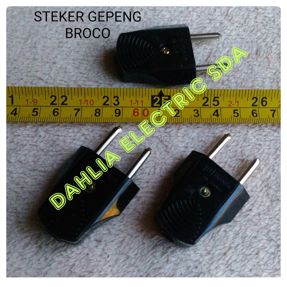Jual STEKER GEPENG BROCO / COLOKAN LISTRIK BROCO | Shopee Indonesia