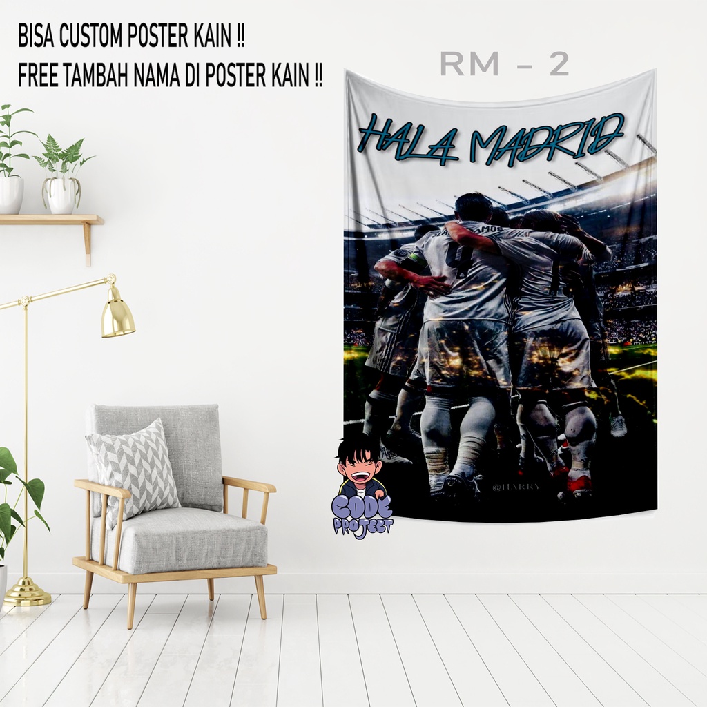 Jual POSTER KAIN REAL MADRID - hiasan dinding real madrid - real madrid ...