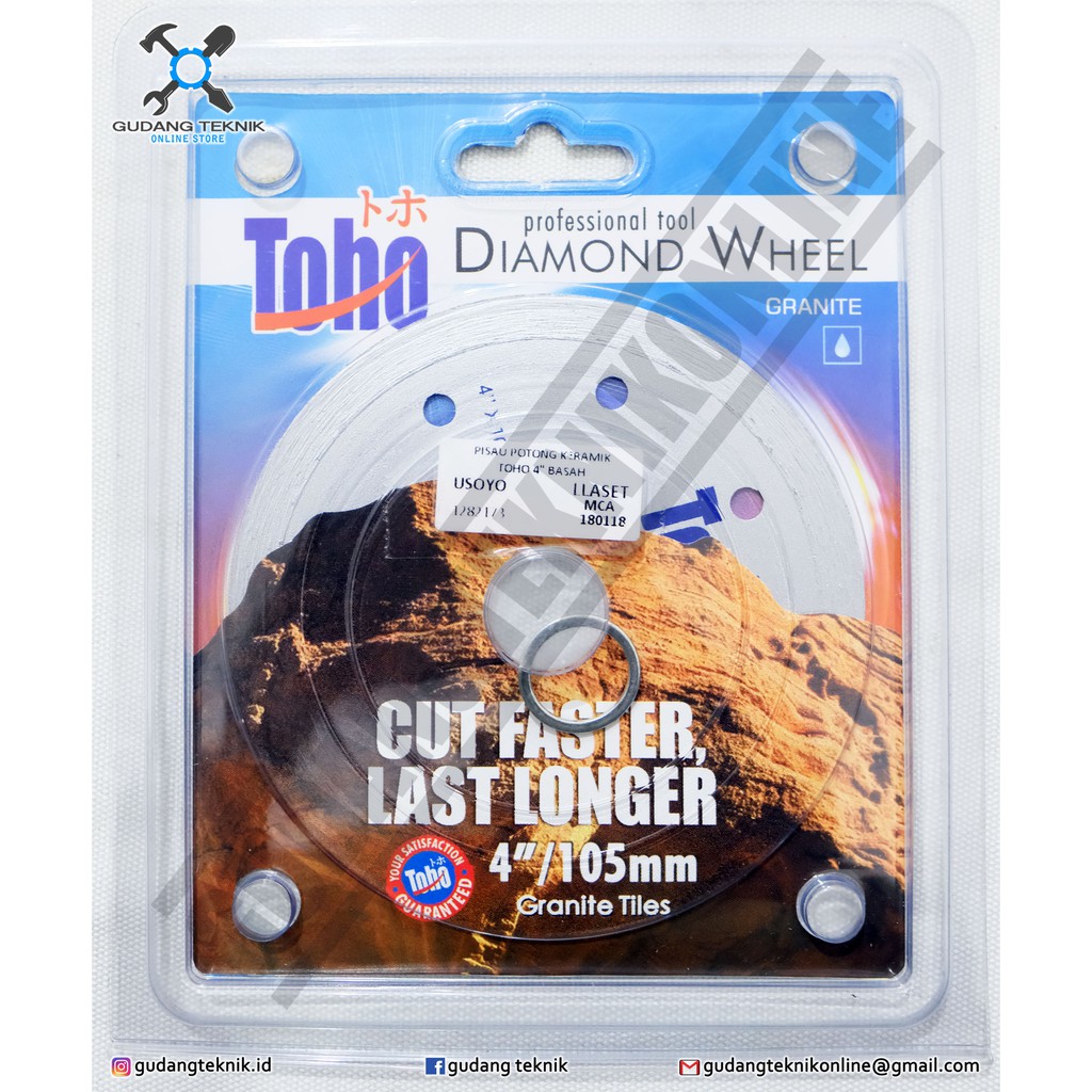 Jual Diamond Wheel 4" WET TOHO / Mata Pisau Potong Keramik Granit BASAH ...