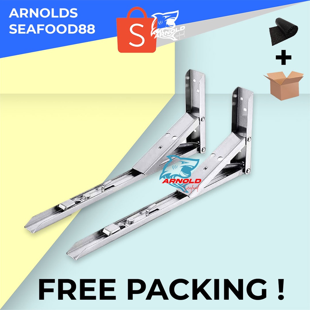 Jual Engsel Bracket Besi Siku Meja Lipat Rak Stainless Steel Max 65KG ...