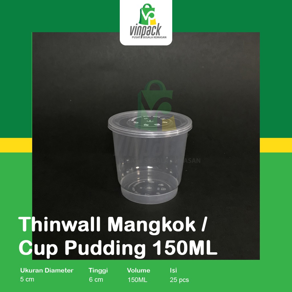 Jual Thinwall 150ml / Cup Puding 150ml / Gelas/ Cup pudding/ Es krim ...