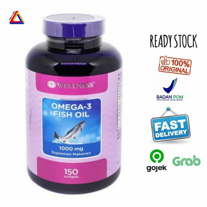 Jual Wellness Omega3 Fish Oil 1000mg Omega 3 1000 MG 150 Sofgels Lc ...