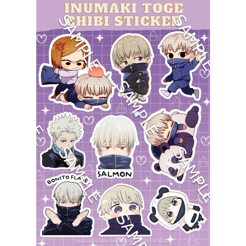 Jual STICKER SET JUJUTSU KAISEN CHIBI VERSION GOJO SAKUNA MEGUMI NOBARA ...