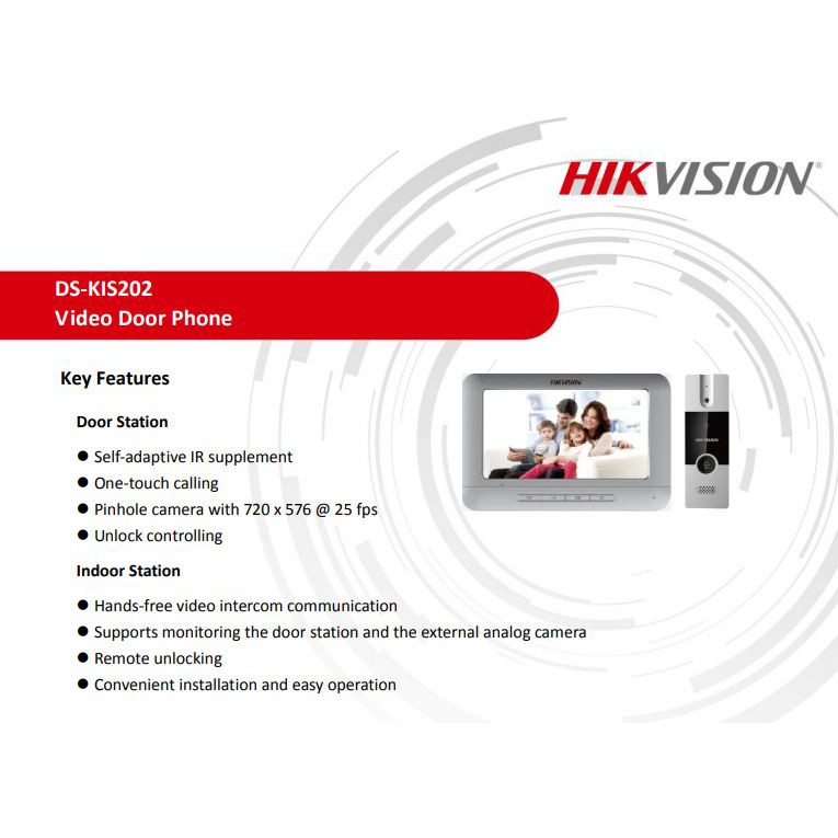 Jual Hikvision Access Control DS-KIS202 4-Line Intercom Solution with 5 ...