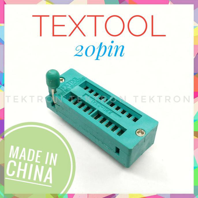 Jual Textool IC 20pin, ZIF, ZIP, socket lock 20p, 20 pin tektron22 ...