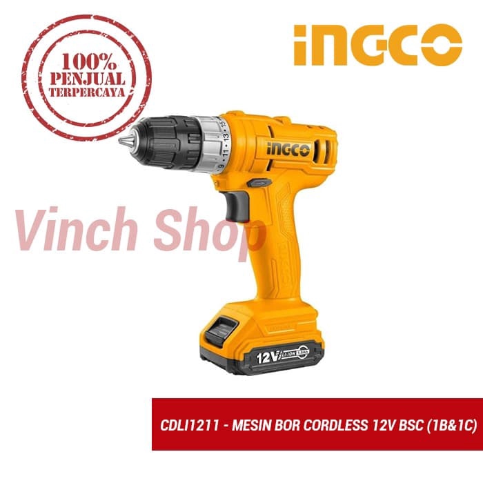 Jual MESIN BOR CORDLESS 12 V MESIN BOR TANGAN WIRELESS INGCO CDLI1211 ...