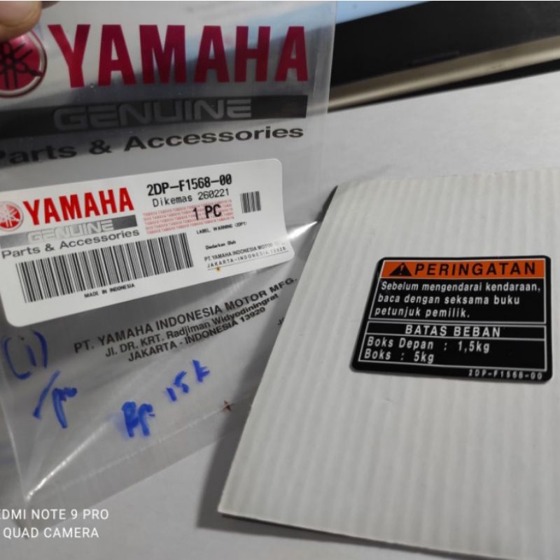 Jual STIKER LEBEL WARNING NMAX ALL ORIGINAL YGP | Shopee Indonesia