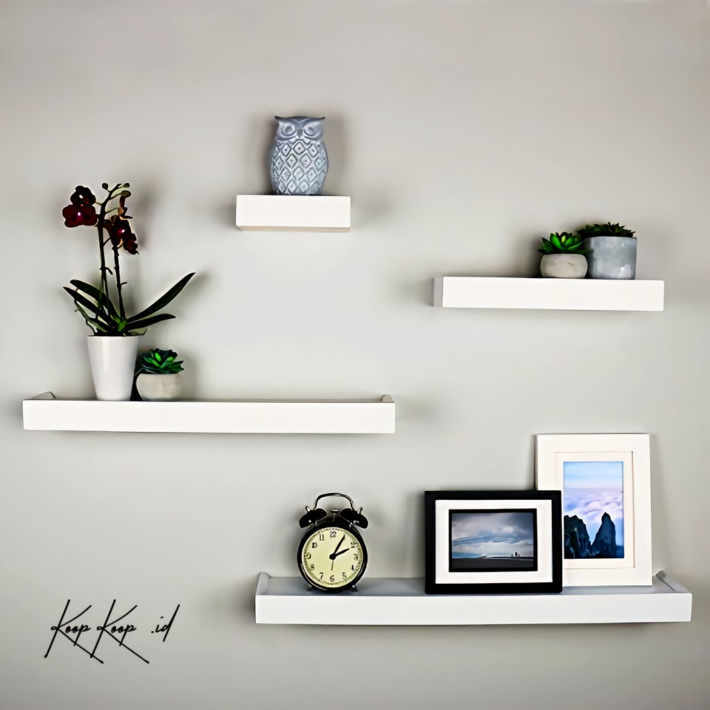 Jual Rak Dinding Ambalan Tempel Minimalis Aesthetic 1 Set 4 Pcs - Rak ...