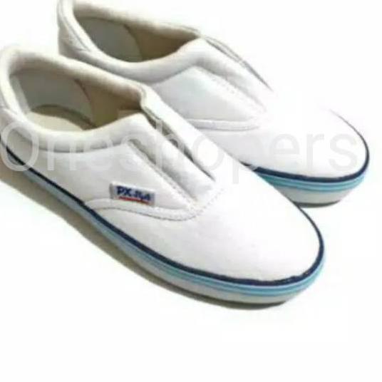 Jual JUAL SEPATU KANVAS SLIP ON PUTIH POLOS PX STYLE 128 HARGA | Shopee ...