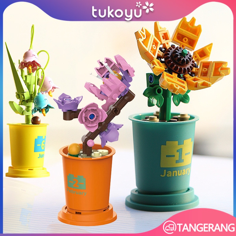 Jual Balok Buket Bunga/Mainan Blok Bangunan Buket/Block Succulent Pot ...