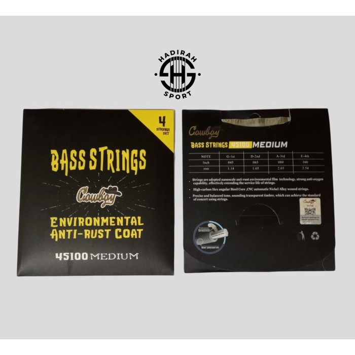 Jual senar cowboy 45100 bass 045-100 medium bass 4 senar guitar strings ...