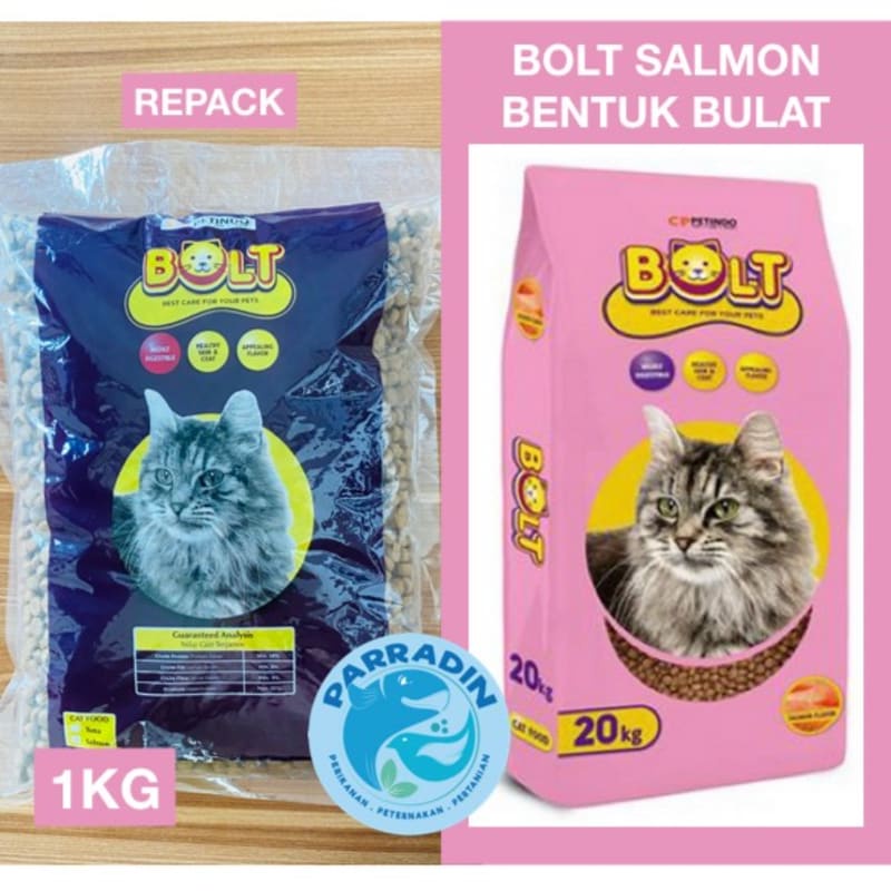 Jual Makanan Kucing BOLT SALMON Repack 1Kg | Shopee Indonesia