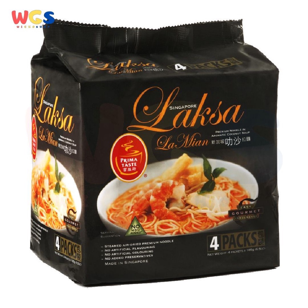 Jual Prima Taste Singapore Laksa Lamian Premium Noodle 4 packs x 185 gr ...