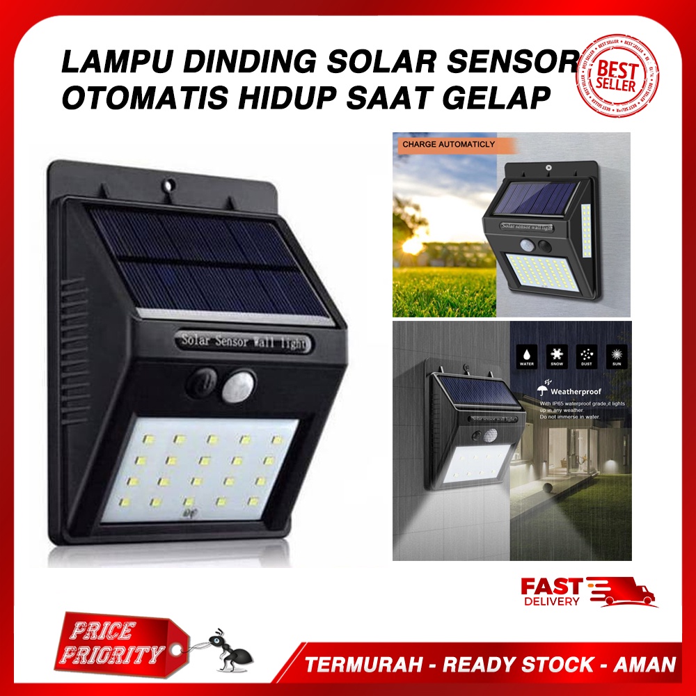Jual LAMPU DINDING Tembok SOLAR / Lampu Hias Outdoor Tempel Dinding LED ...