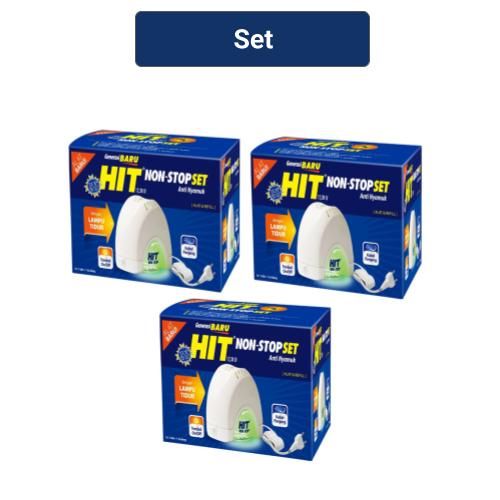 Jual Hit Non Stop Fresh Set Alat Anti Nyamuk Dengan Lampu Tidur 3 pcs ...