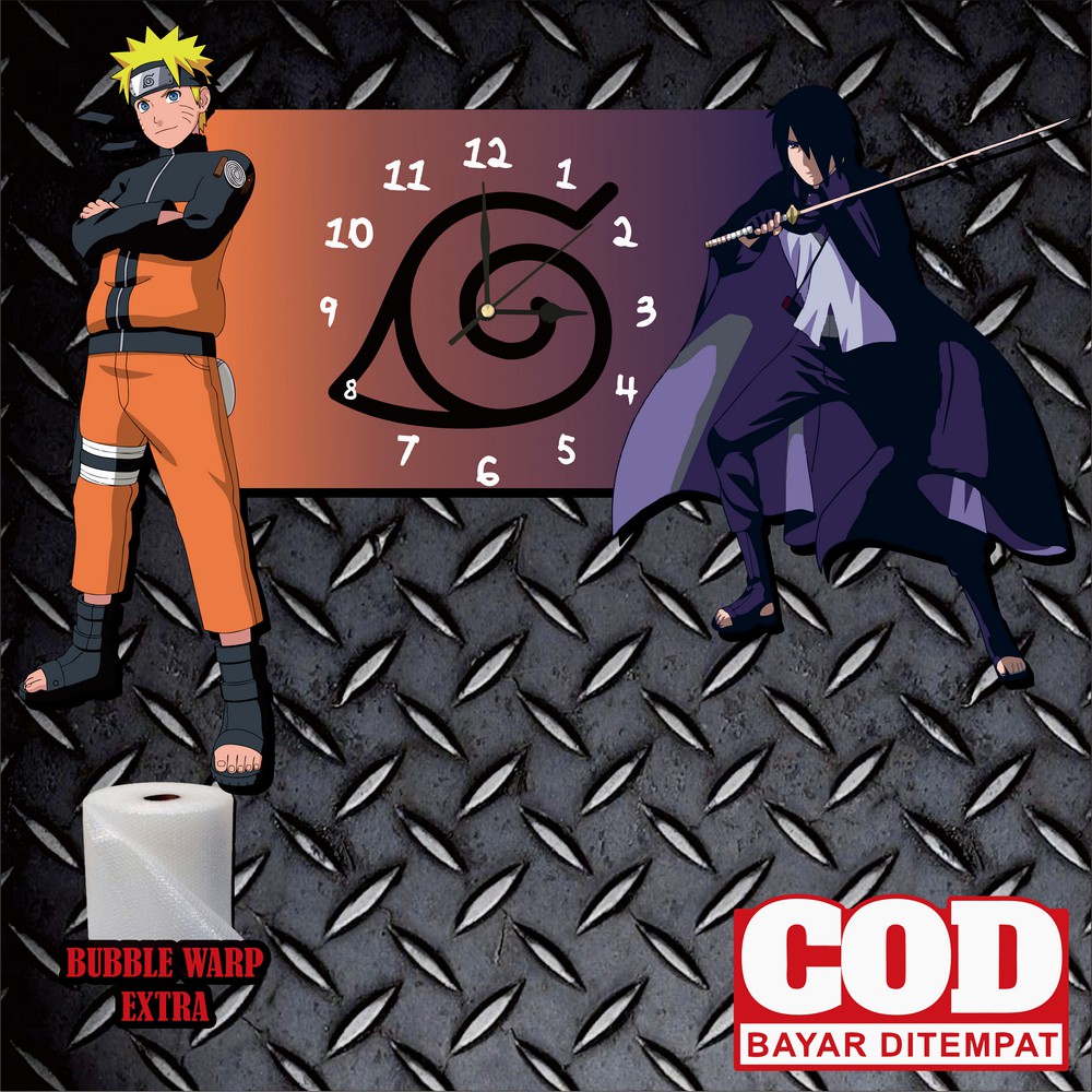 Jual JAM DINDING UKIR KARAKTER ANIMASI NARUTO HANDMADE KAYU UNIK KEREN ...