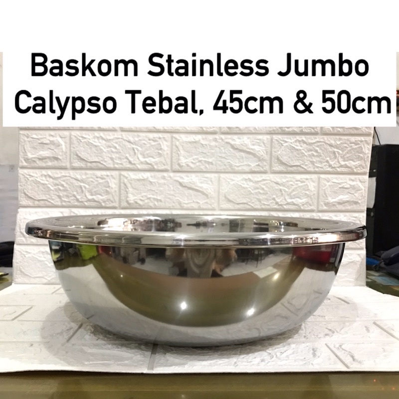 Jual Baskom stainless jumbo calypso tebal 45/50/60/70/80cm | Shopee Indonesia