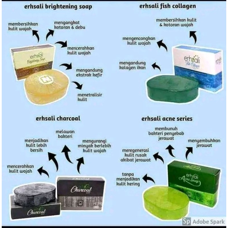 Jual Ershali Charcoal, Fish Collagen, Brightening, Anti Acne Nasa ...