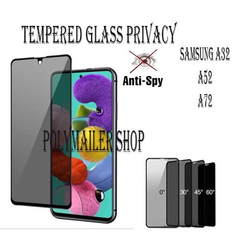 Jual POLY Tempered Glass Privacy Anti Spy Full Glue SAMSUNG GALAXY A32 A52 A52S A72 A33 A53 A73 ...
