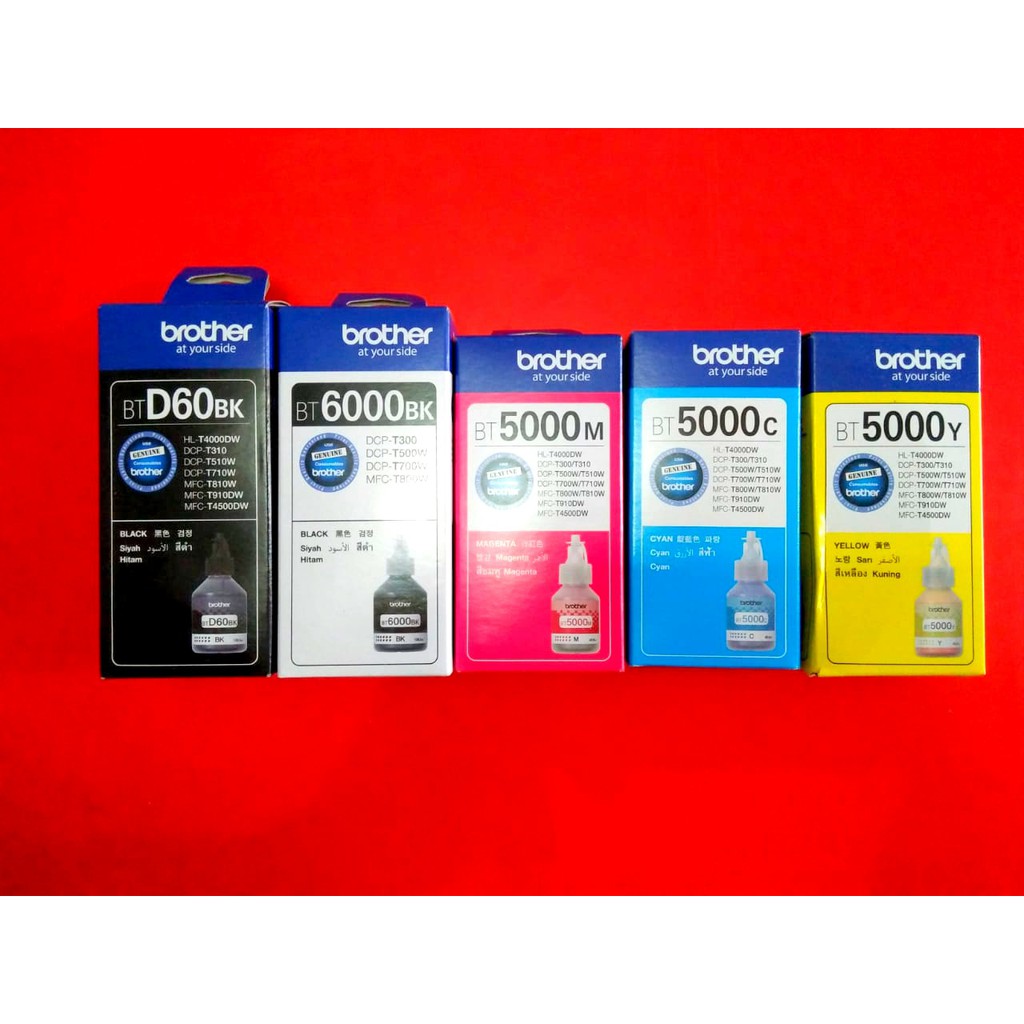 Jual Tinta Original Brother D60BK / BT6000BK / BT5000M / BT5000C / BT5000Y | Shopee Indonesia