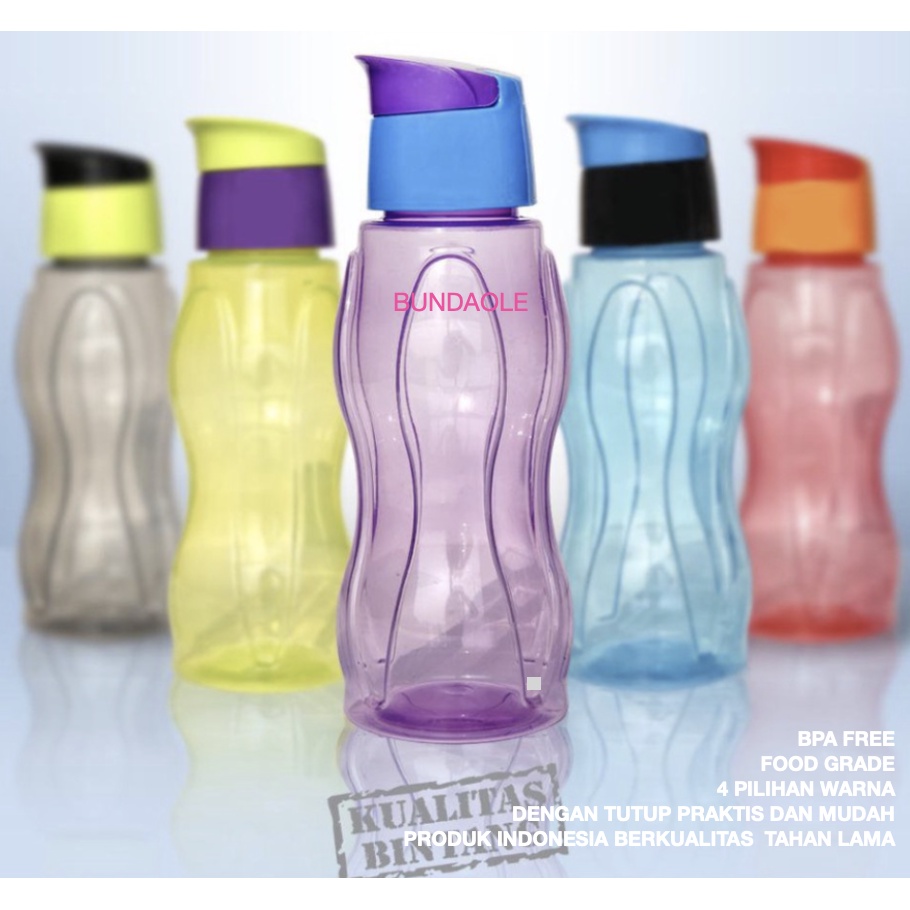 Jual Botol Minum Plastik Tebal Flip 400 ml BPA FREE Tahan Air Panas ...