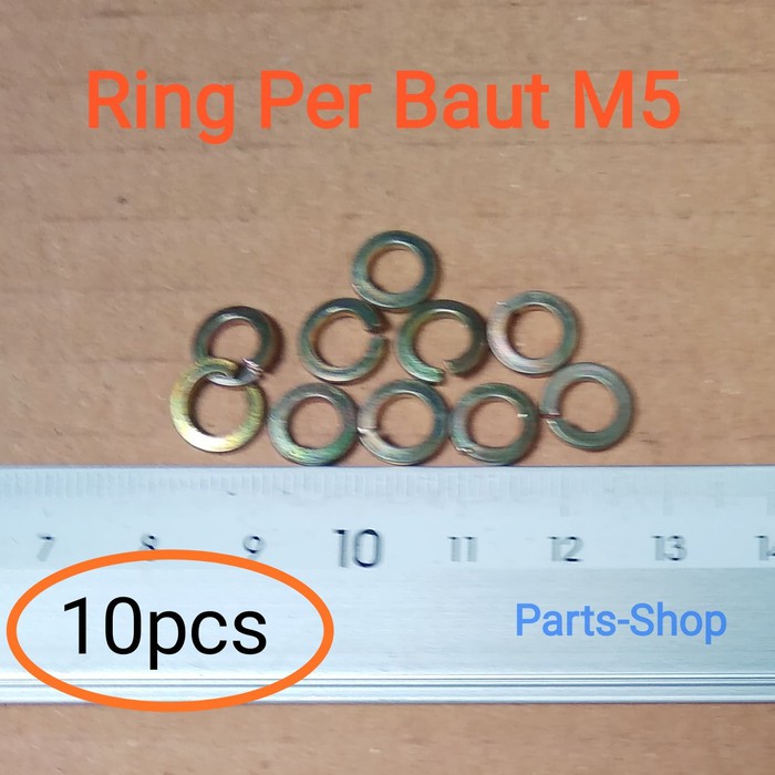 Jual 10pcs Ring Per Baut M5 Spacer baud 5mm Spring Lock Washer Screw ...