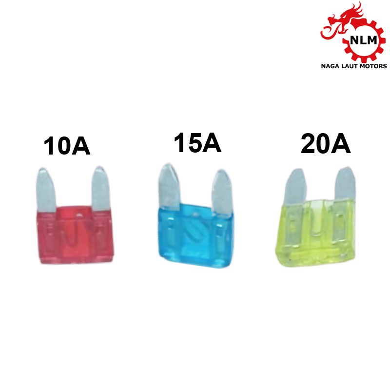 Jual Fuse Blade Kecil Sekring Tancap Mini 10A 15A 20A (10PCS) | Shopee Indonesia
