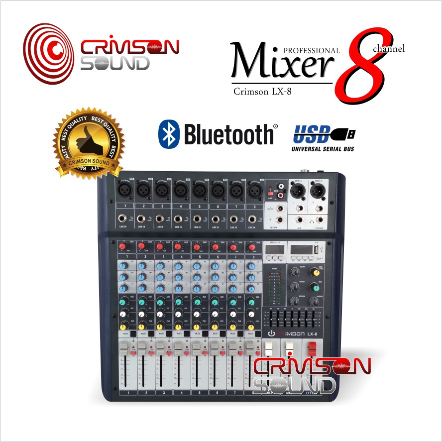 Jual MIXER 8 CHANNEL BLUETOOTH USB EQUALIZER Crimson LX-8 | Shopee Indonesia