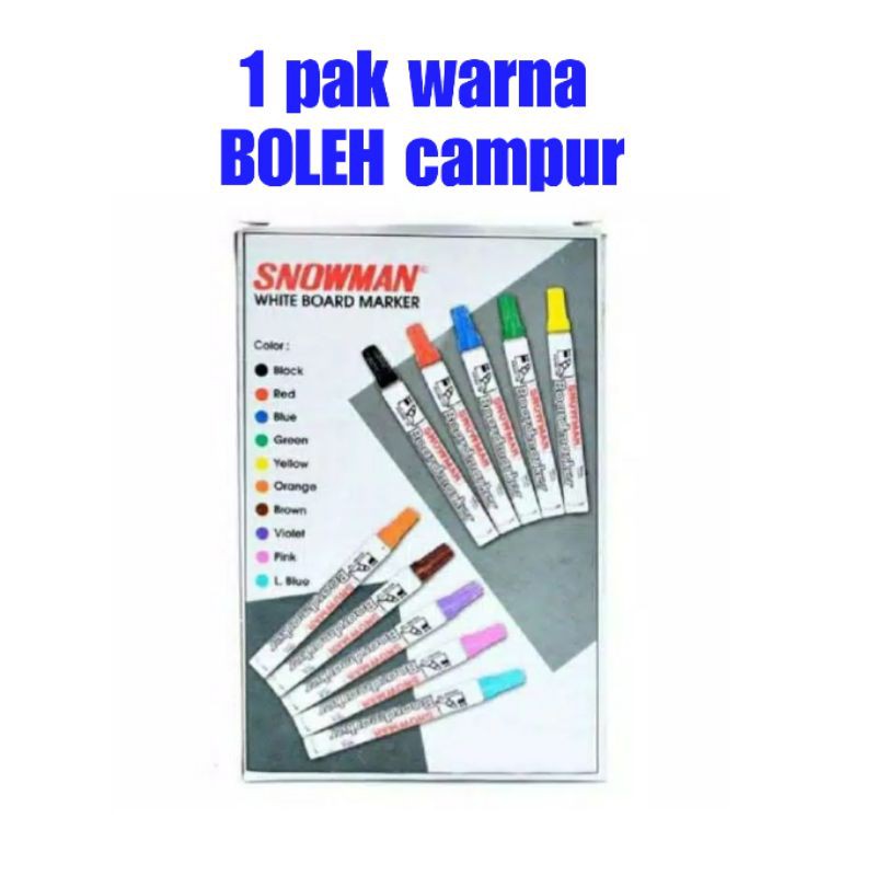 Jual Spidol Whiteboard Snowman (1 Pak) | Shopee Indonesia
