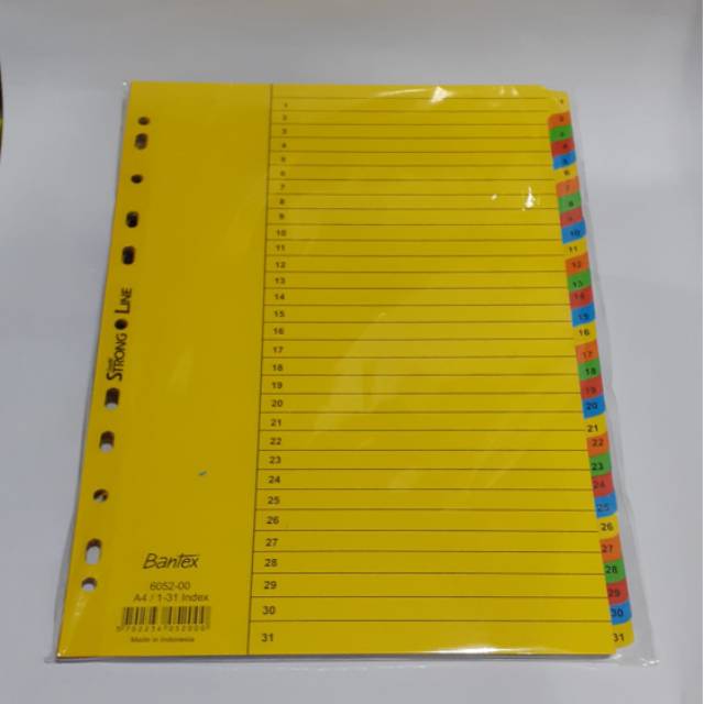 Jual Pembatas Dokumen / Divider Bantex A4 - 6052 (1-31) | Shopee Indonesia