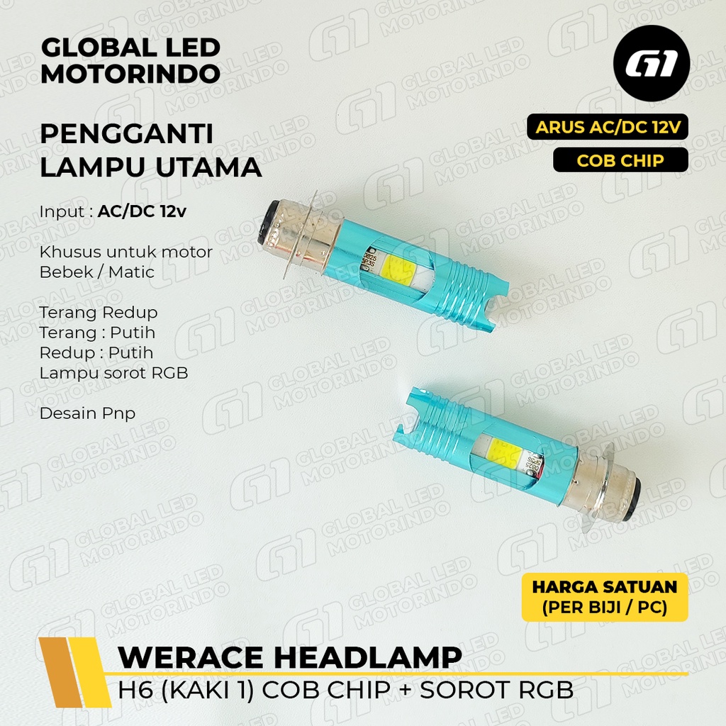 Jual WERACE LED Headlamp Kaki 1 H6 COB Lampu Kota RGB Lampu PNP Cocok ...