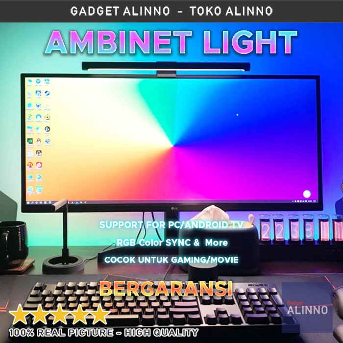 Jual Ambient Light RGB untuk PC Komputer Monitor LED TV Auto Sync Smart ...