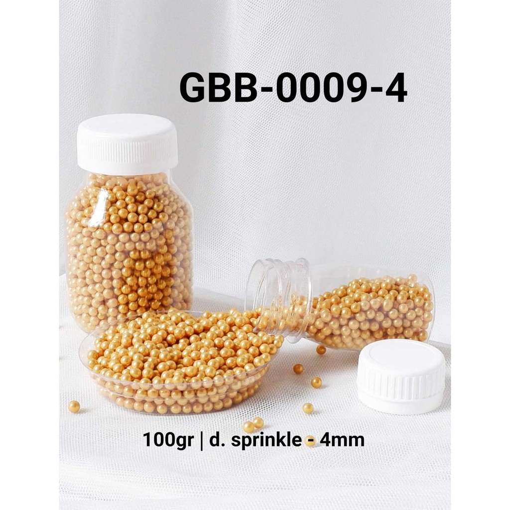 Jual GBB-0009-4 Sprinkles sprinkle sprinkel 100 gram mutiara emas ...