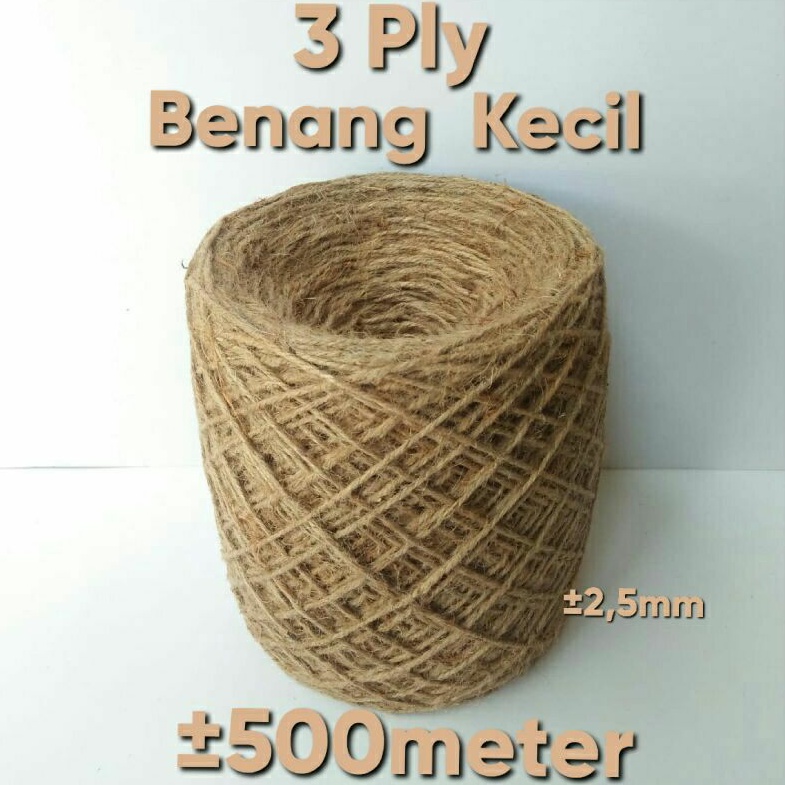 Jual 1Kg (3ply) Tali Rami, Goni, Tali vintage, Jute, Craft, Aksesoris ...