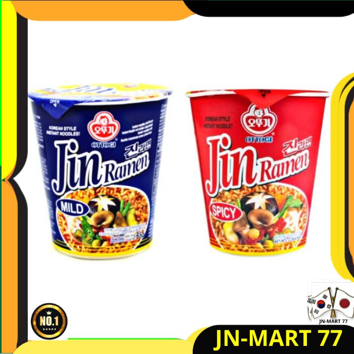 Jual KOREAN FOOD/MIE KOREA JIN RAMEN/RAMYEON CUP NOODLES MILD & SPICY ...