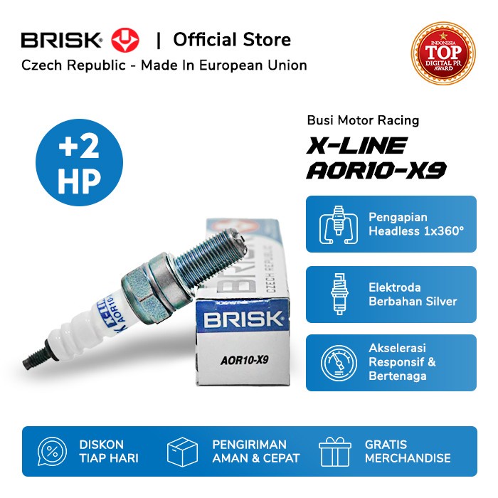 Jual Busi Motor BRISK X-Line AOR10-X9 | Shopee Indonesia